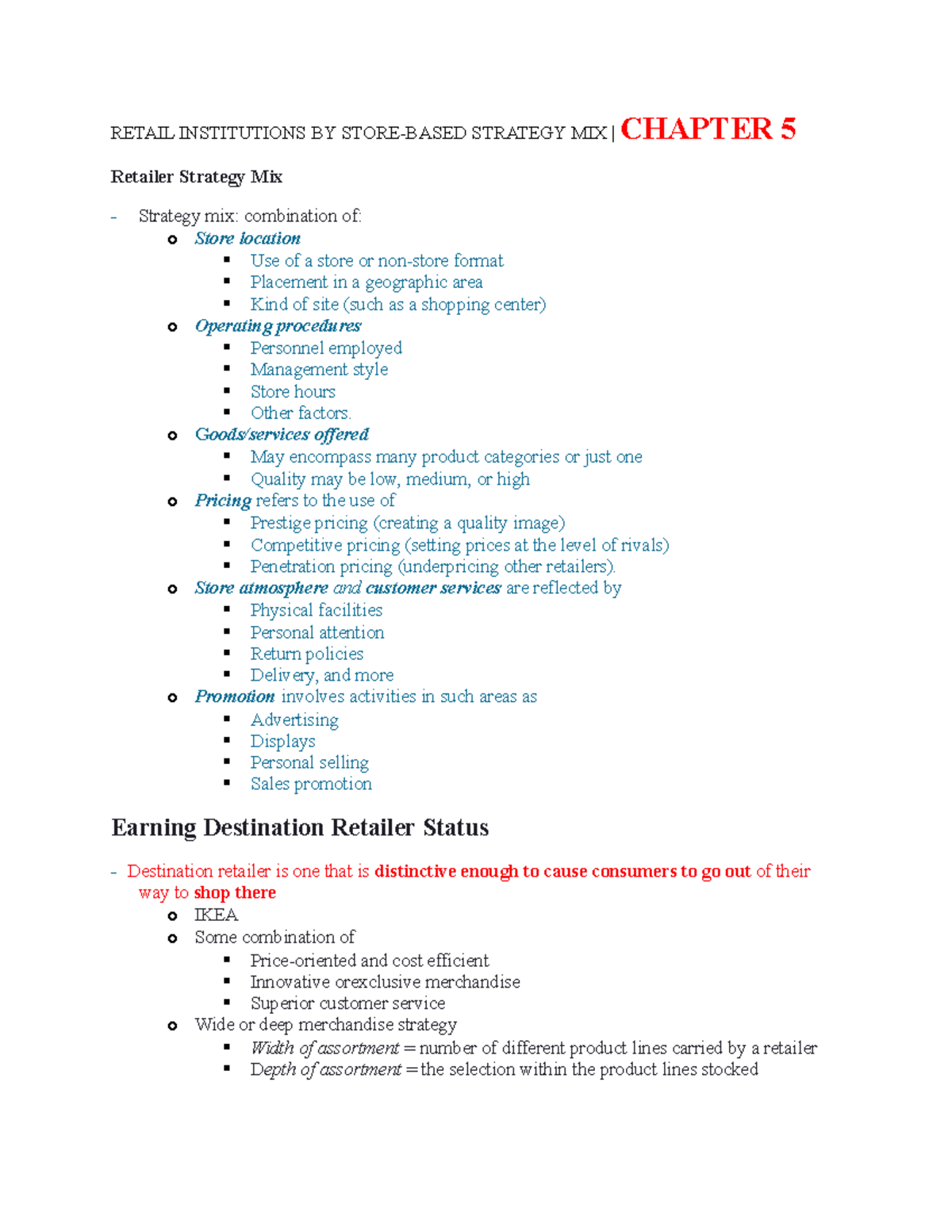 Chapter 5 Retail Institutions by Store-Based Strategy Mix - RETAIL ...