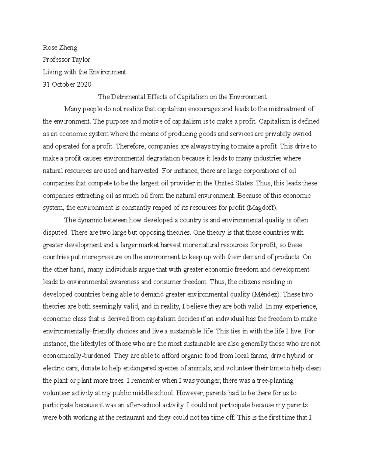 The Detrimental Effects of Capitalism on the Environment - The purpose ...