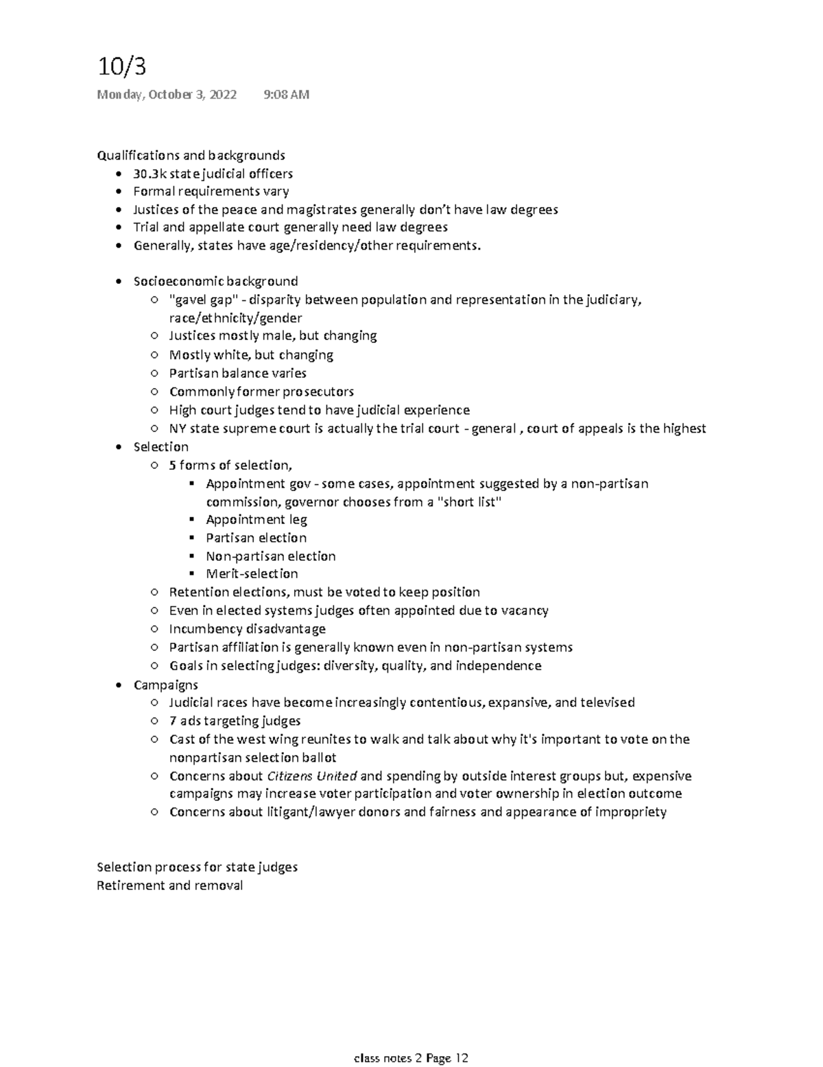 PSC215 split lecture notes 12-12 - Qualifications and backgrounds - 30 ...