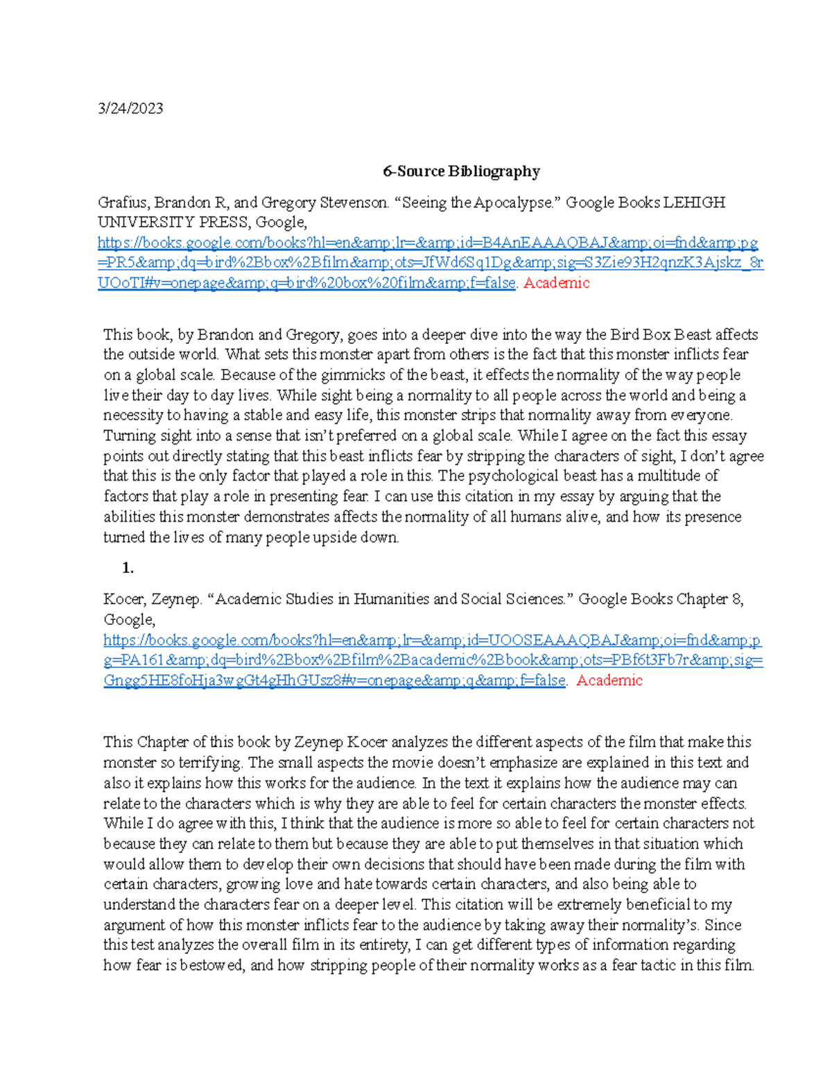 6 source bibliography finished - 3/24/ 6-Source Bibliography Grafius ...