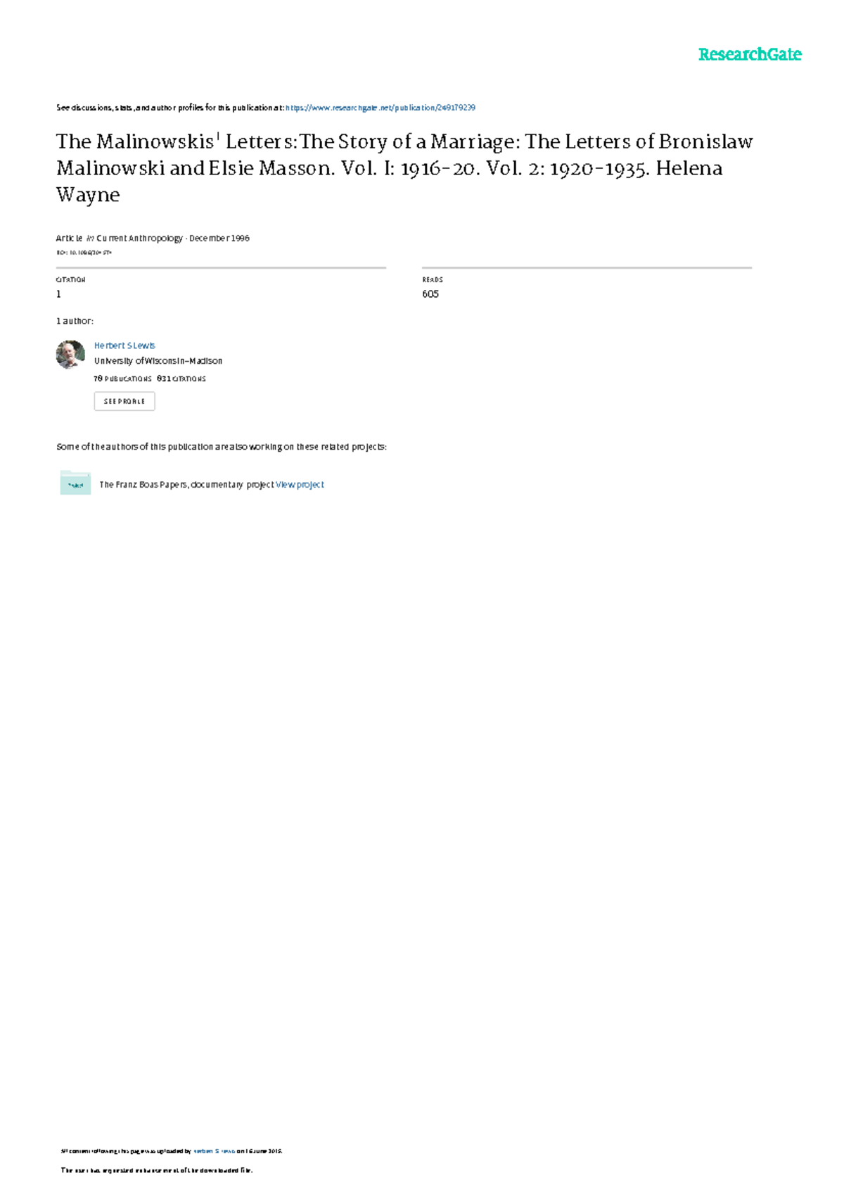 Malinowski Lettersrev - See discussions, stats, and author profiles for this publication at ...