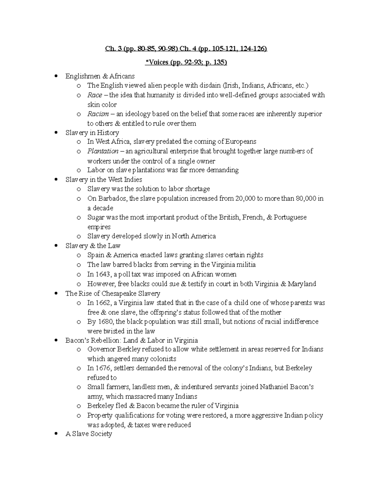 History Notes #2 - Professor: Joseph Dufour - Ch. 3 (pp. 80-85, 90-98 ...