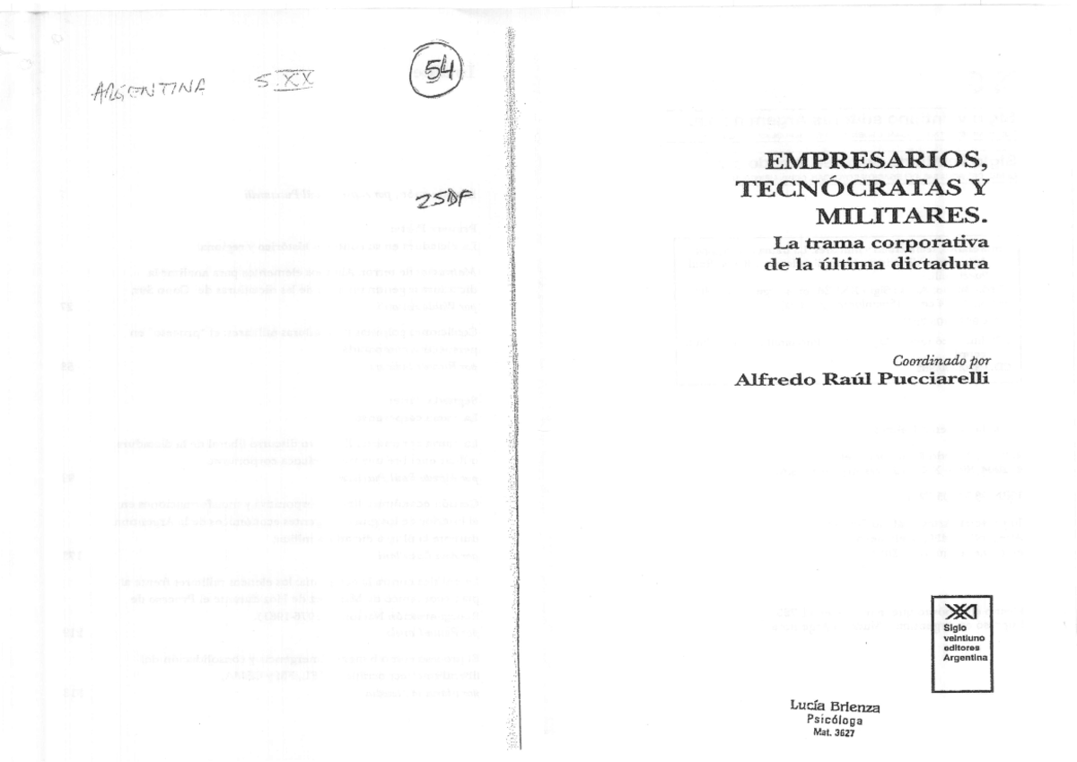 Tecnocracia - ARGENTINE S 54 EMPRESARIOS, 25DF TECNÓCRATAS Y MILITARES ...