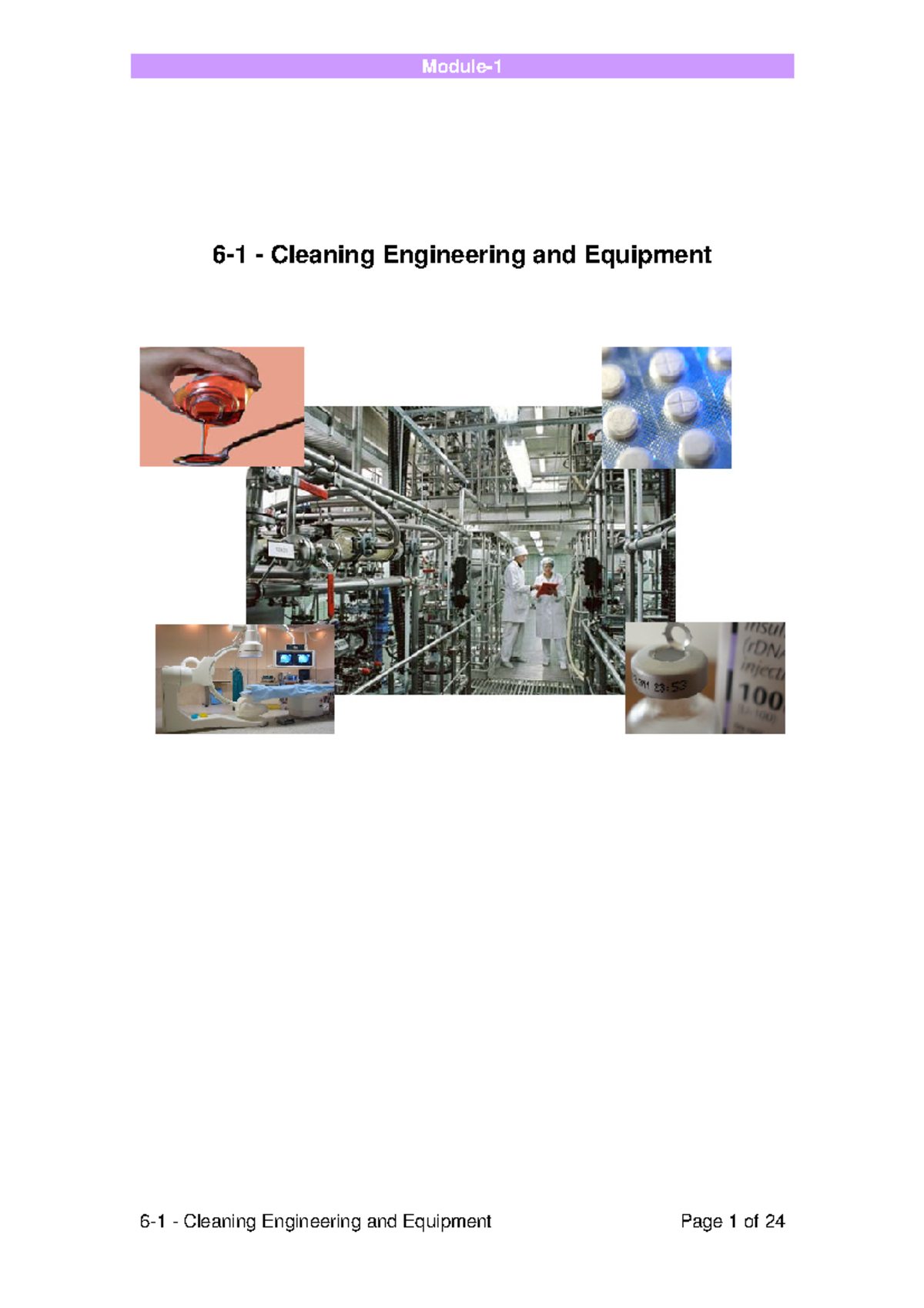Session 4 - Cleaning Engineering and Equipment - 6-1 - Cleaning ...