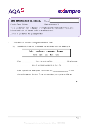 2019 Practice Q's - ap bio past test - Sample Exam Questions The sample ...