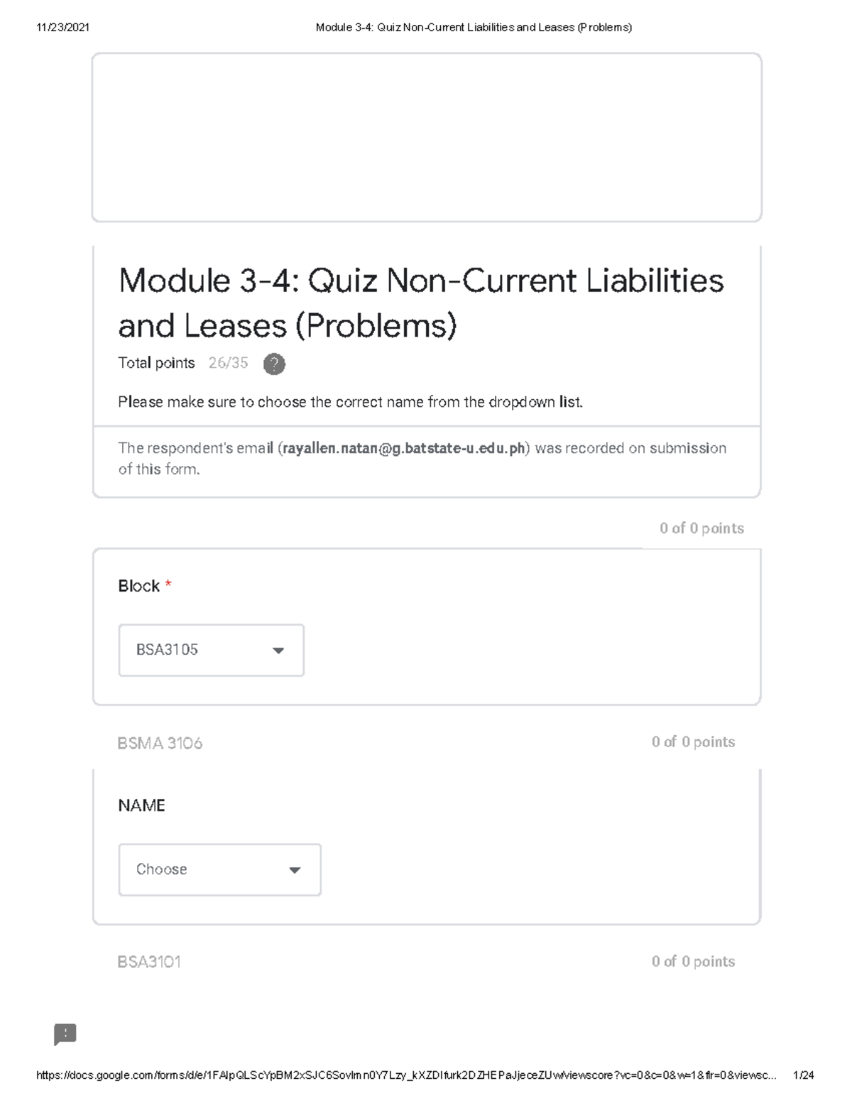Module 3-4 Quiz Non-Current Liabilities and Leases (Problems) - - Studocu