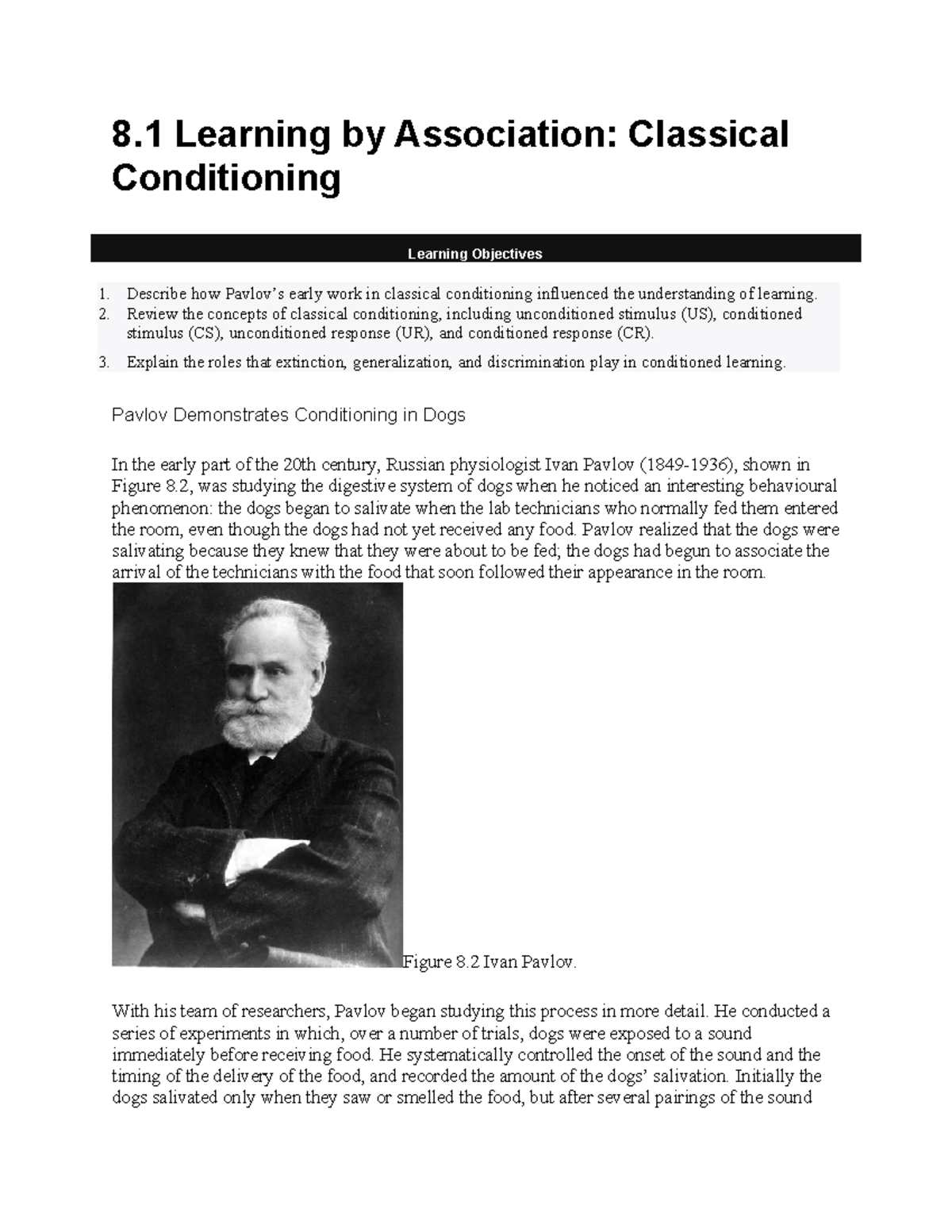 Additional readings in classical conditioning - 8 Learning by ...