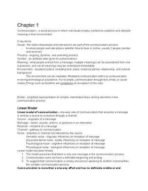 COMM 1100 Ch. 4-5 - Dr. Sean Horan - Chapter 4 Symbolic interaction ...