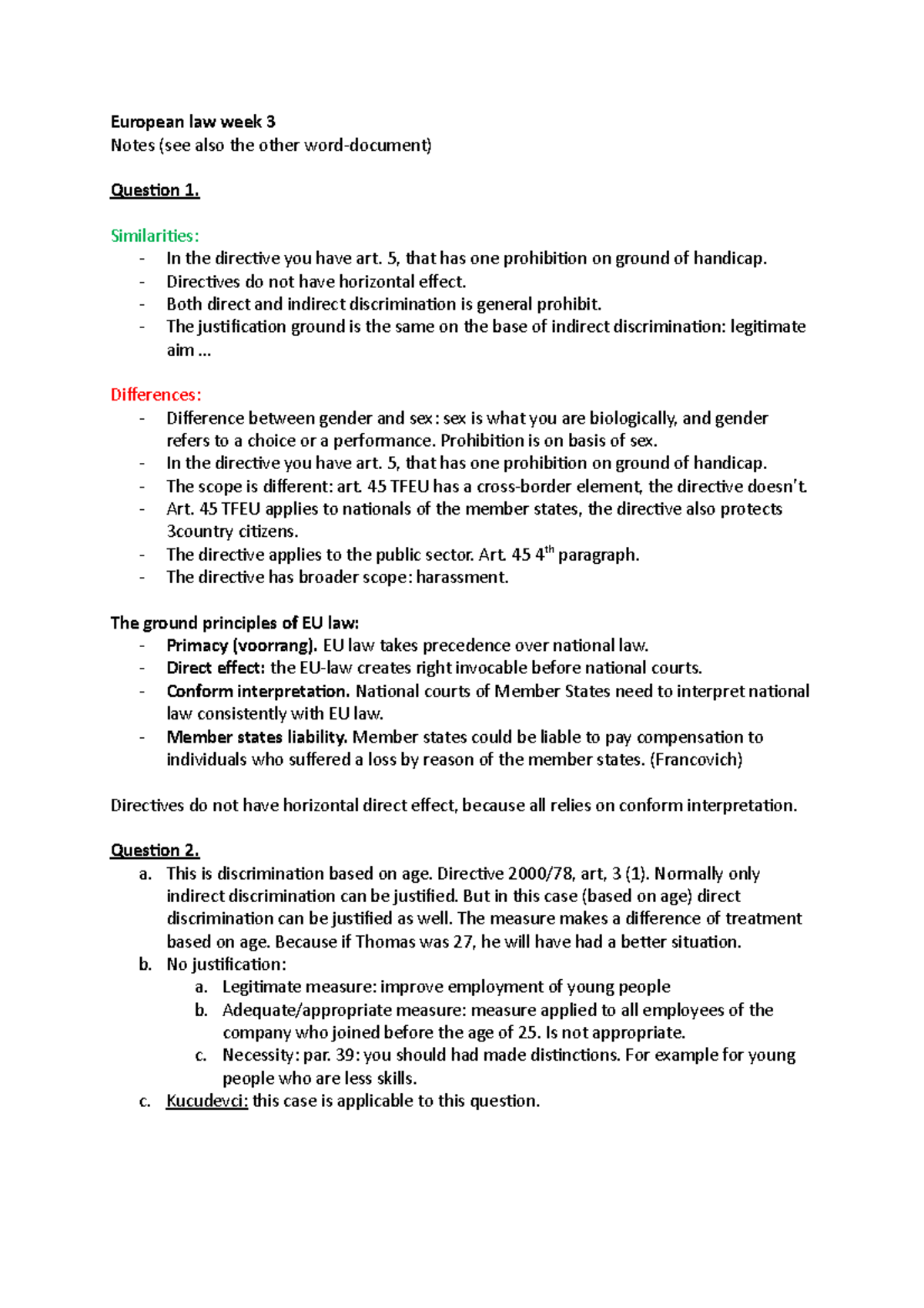 European Law Week 3 Notes European Law Week 3 Notes see Also The european-law-week-3-notes-european-law-week-3-notes-see-also-the