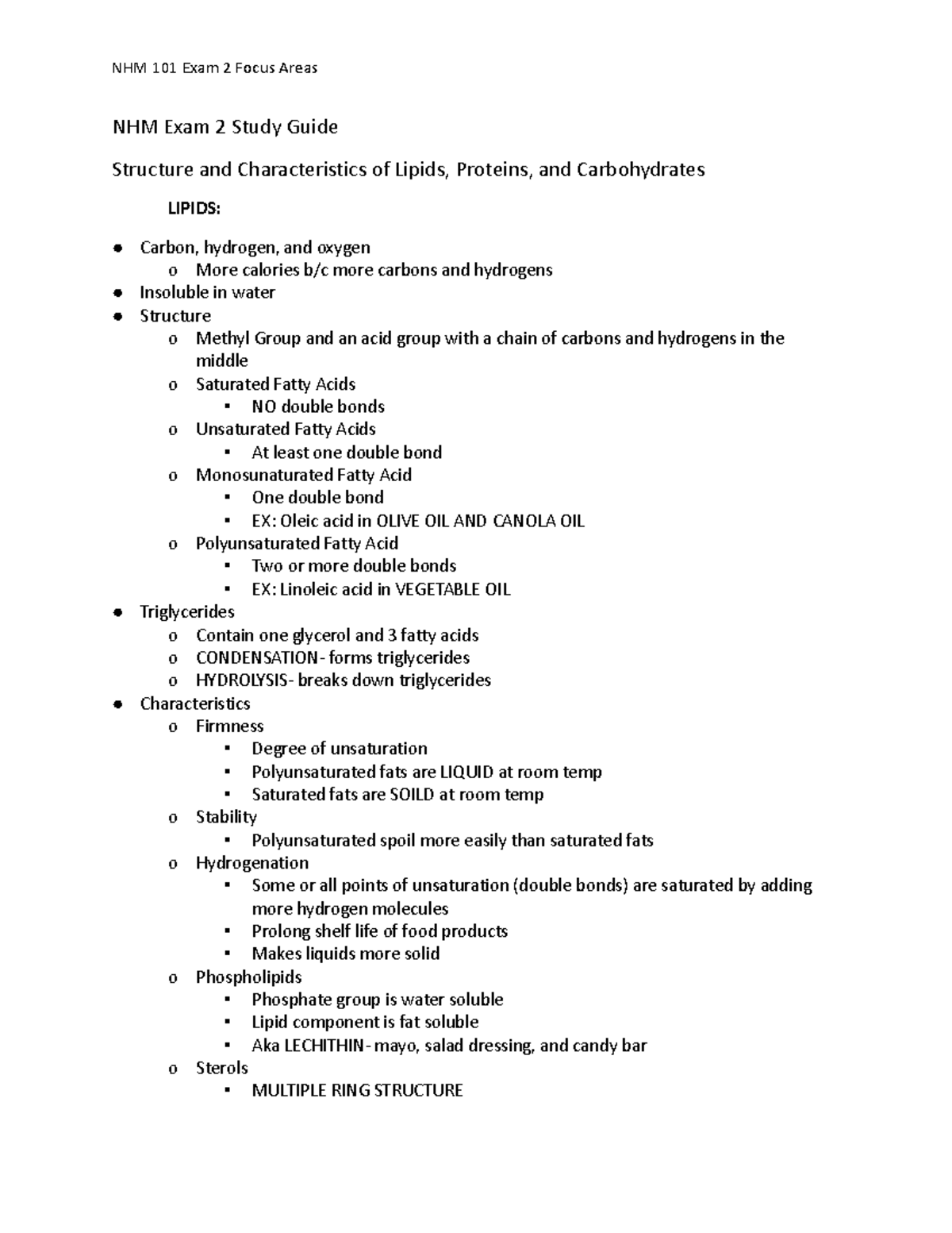 NHM exam 2 study guide - NHM Exam 2 Study Guide Structure and ...