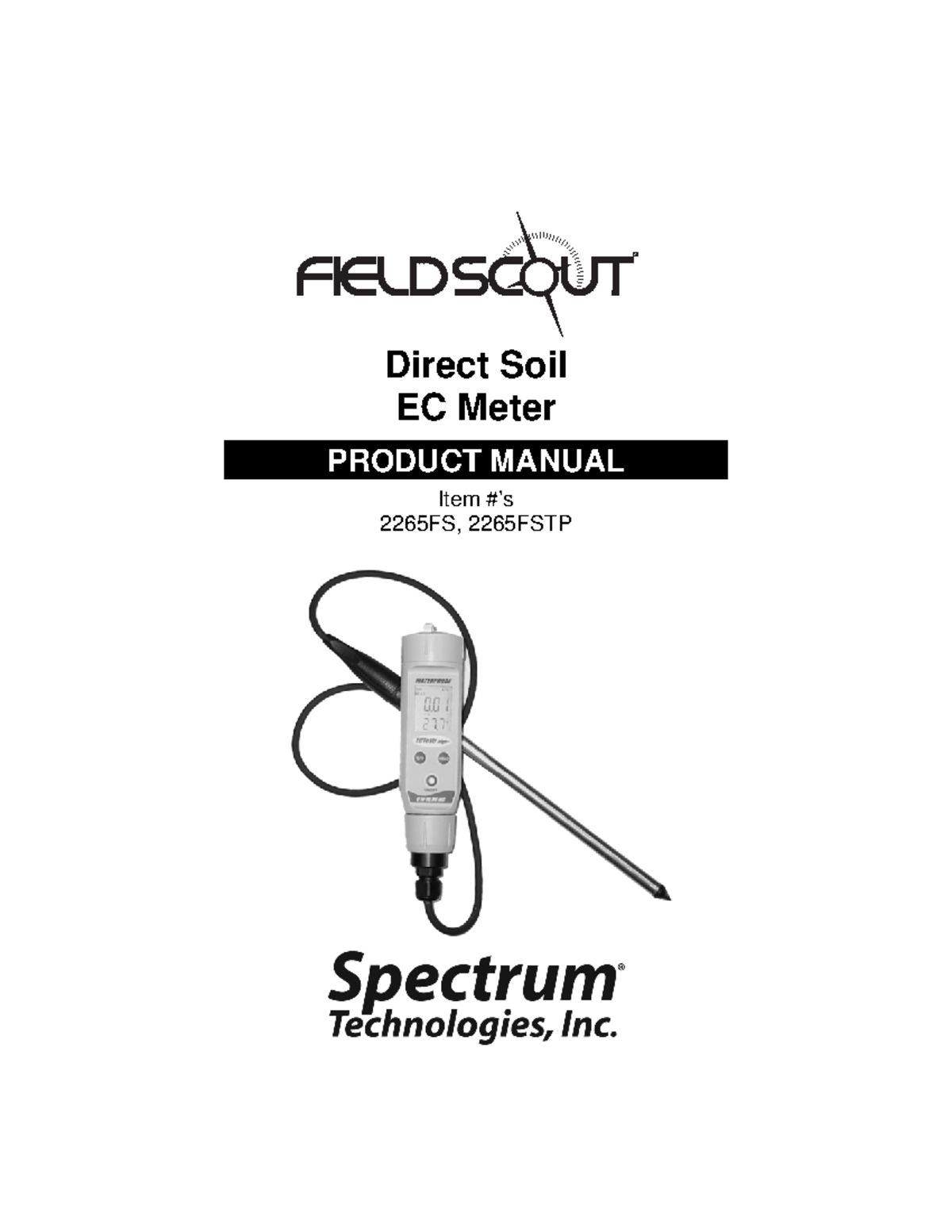 Manual Conductivimetro - ® Direct Soil EC Meter PRODUCT MANUAL Item #’s ...
