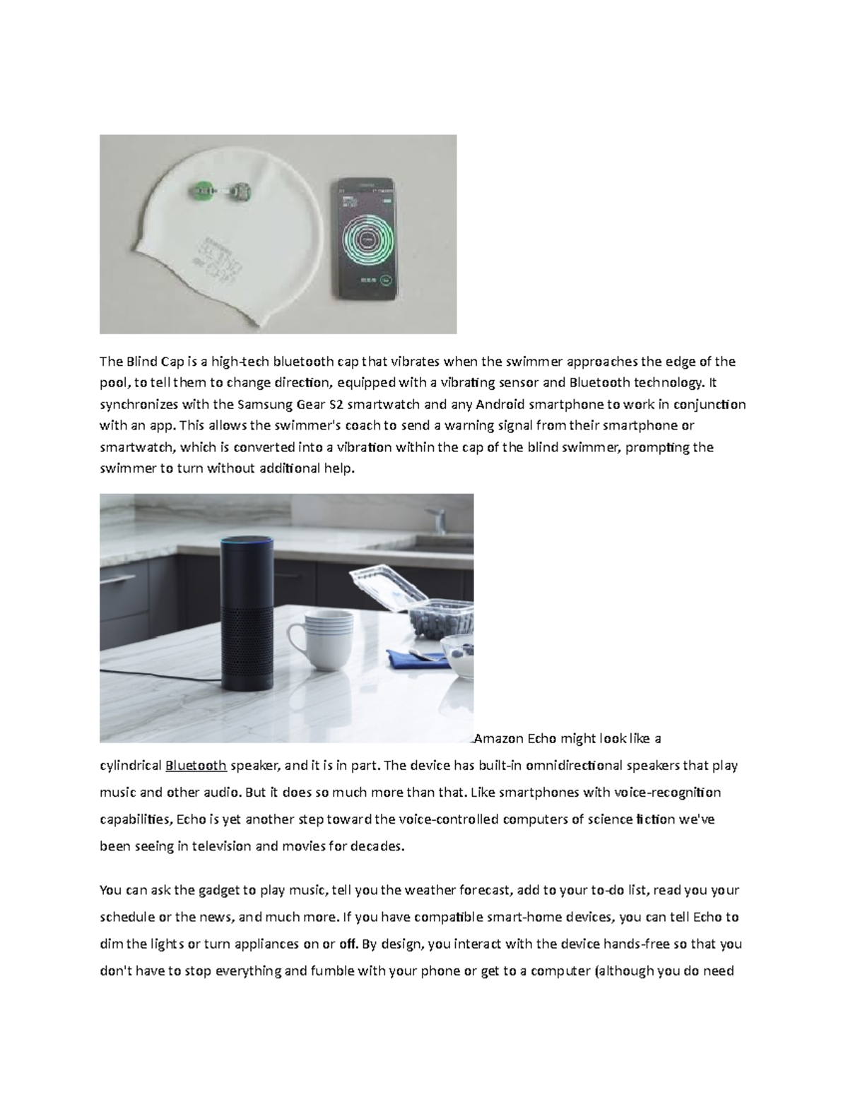 Tecnology - materials - The Blind Cap is a high-tech bluetooth cap that ...