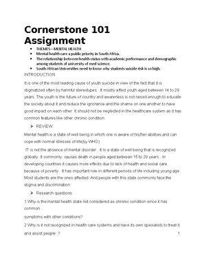 Assignment 1 instructions - Assignment 1: Tree of Life Reflective Essay ...