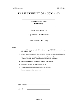 Compsci 120 assignment 3 s1 2021 solution - Compsci 120 The University of Auckland Assignment 3 ...