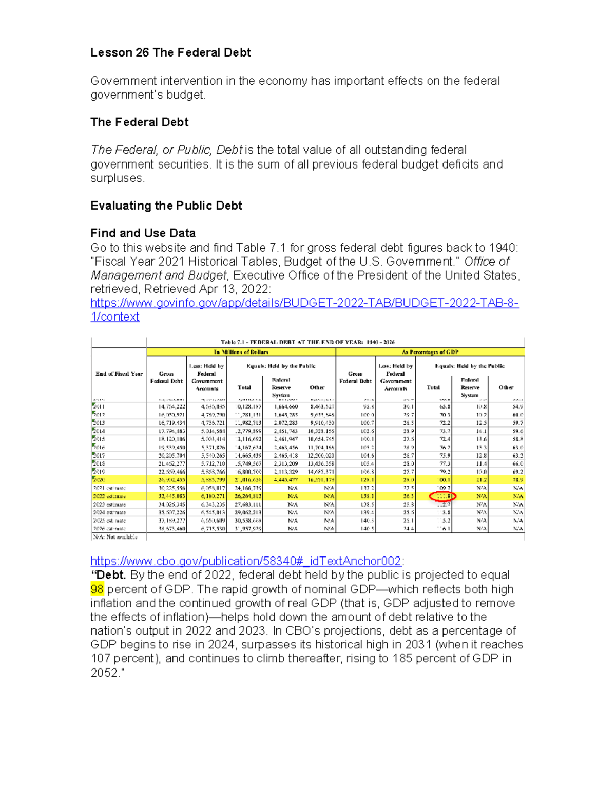 Lesson 26 The Federal Debt modified Nov 21 2022 - Tagged - Lesson 26 ...