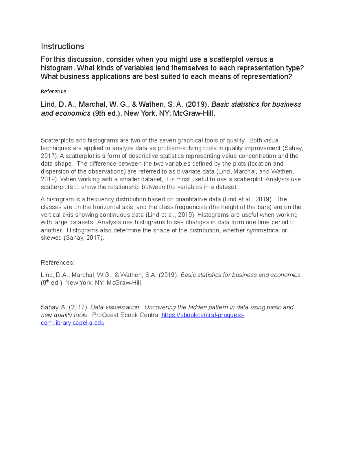 MBA 5008 - Applied Analytics - Week 5 Discussion - Instructions For ...