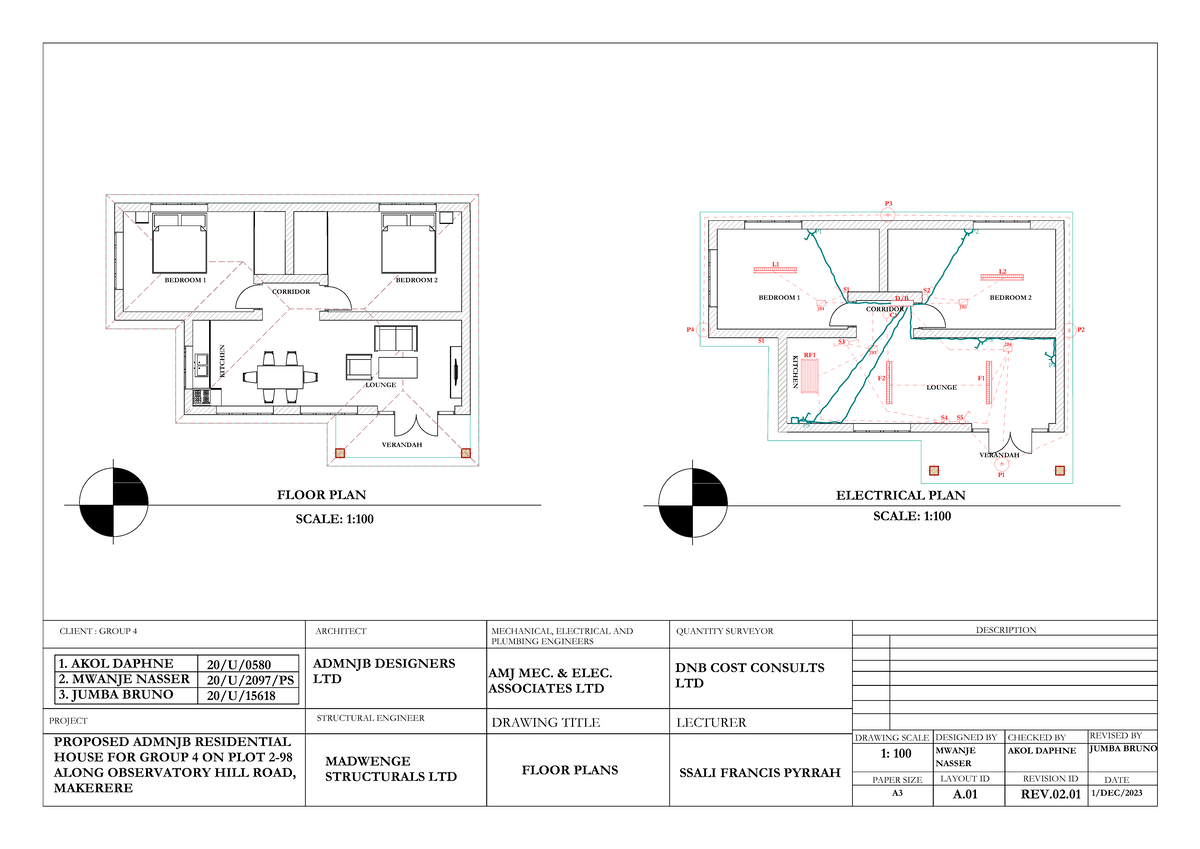 Electrical Installations QS3 - DRAWING SCALE 1: 100 LAYOUT ID A ...