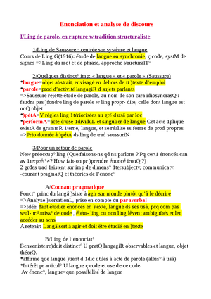 Entraînement d'enonciation - Énonciation et analyse du discours / TD ...