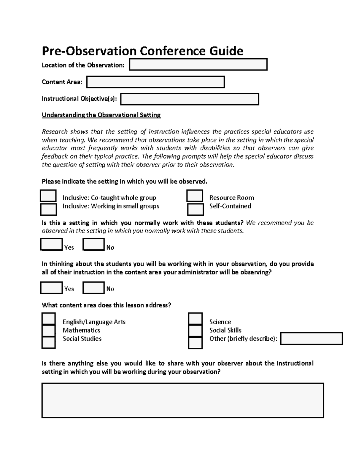 Pre-Observation-Conference-Guide OSET-1 - Pre-Observation Conference ...