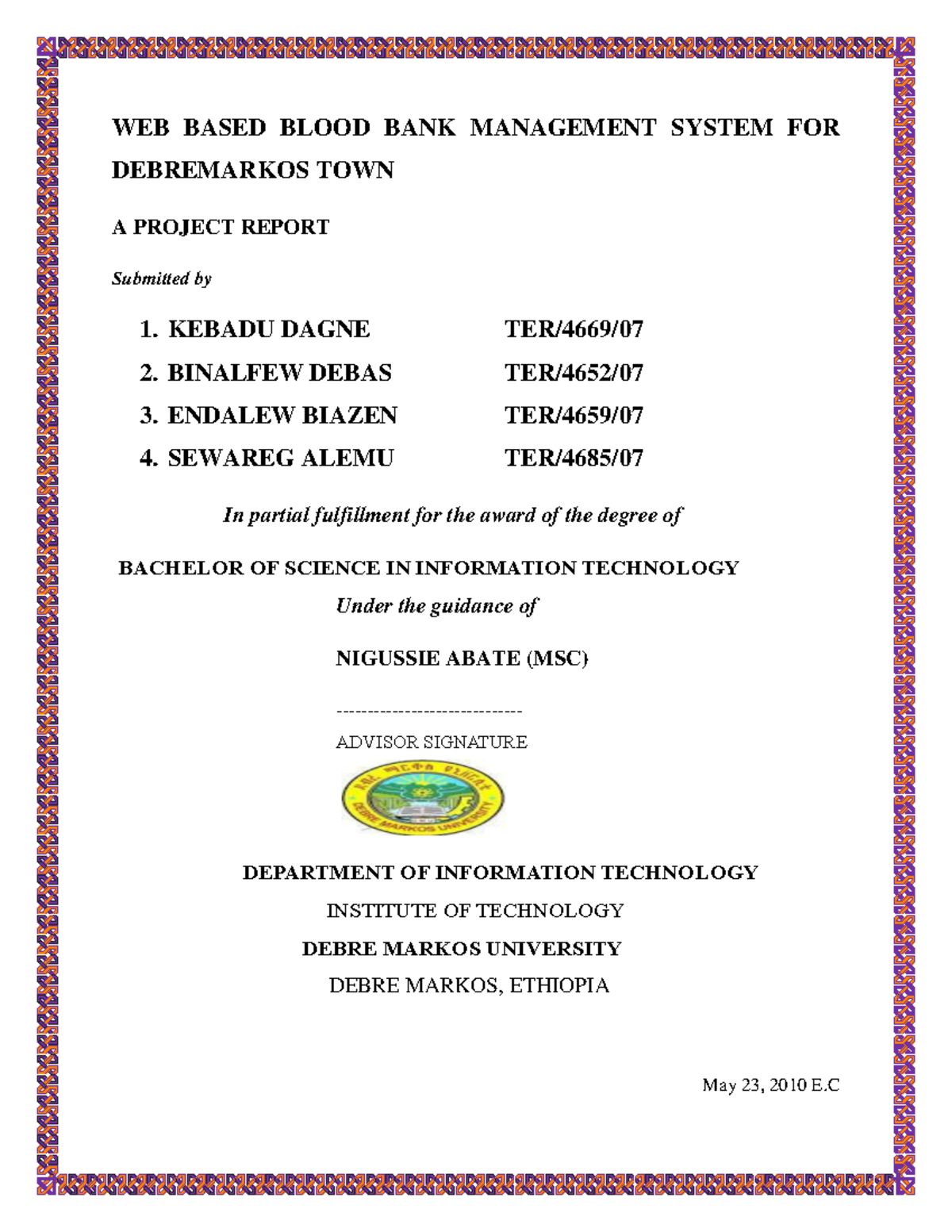 Blood Managment System WEB BASED BLOOD BANK MANAGEMENT SYSTEM FOR DEBREMARKOS TOWN A PROJECT blood-managment-system-web-based-blood-bank-management-system-for-debremarkos-town-a-project
