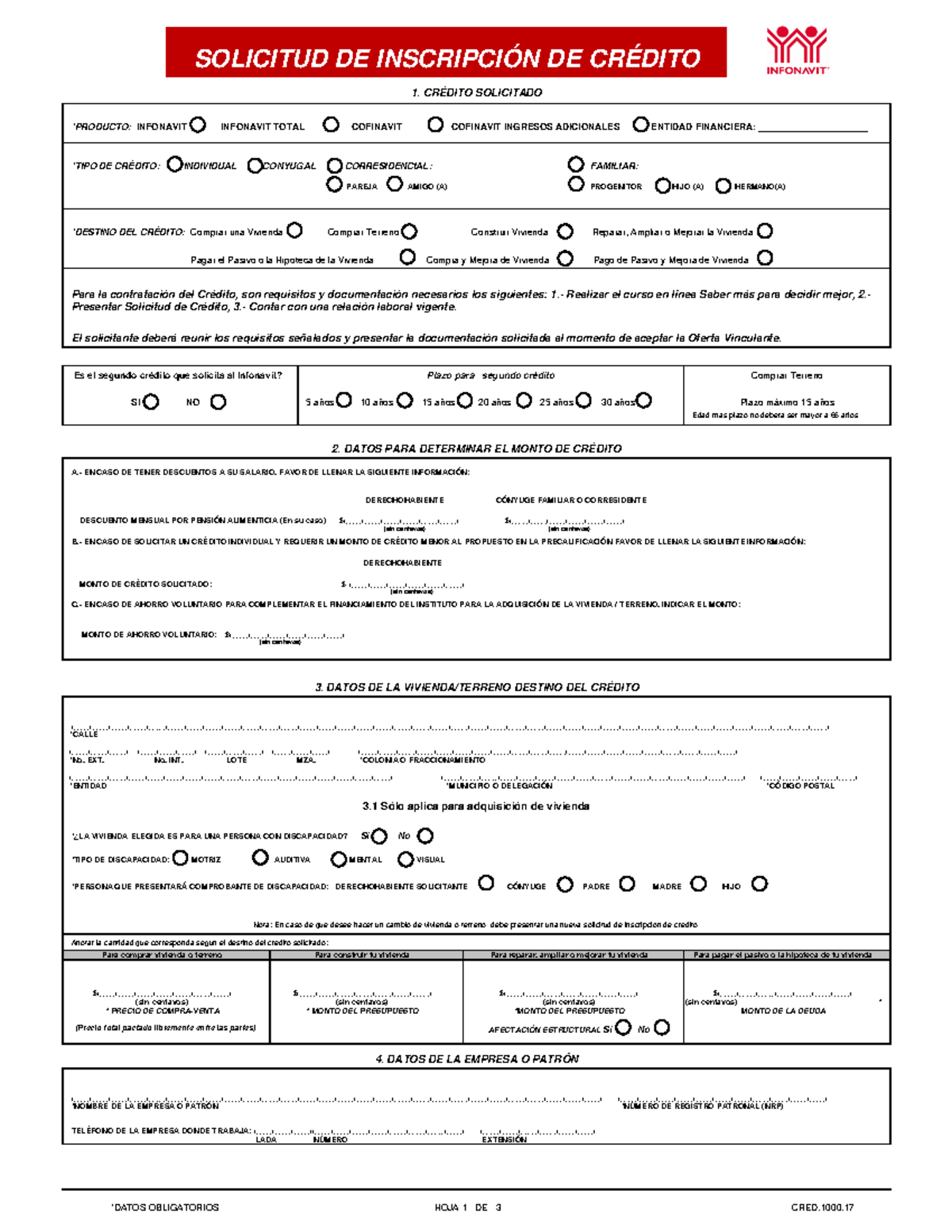 Solicitud-inscripcion-credito - 1. CRÉDITO SOLICITADO *PRODUCTO ...