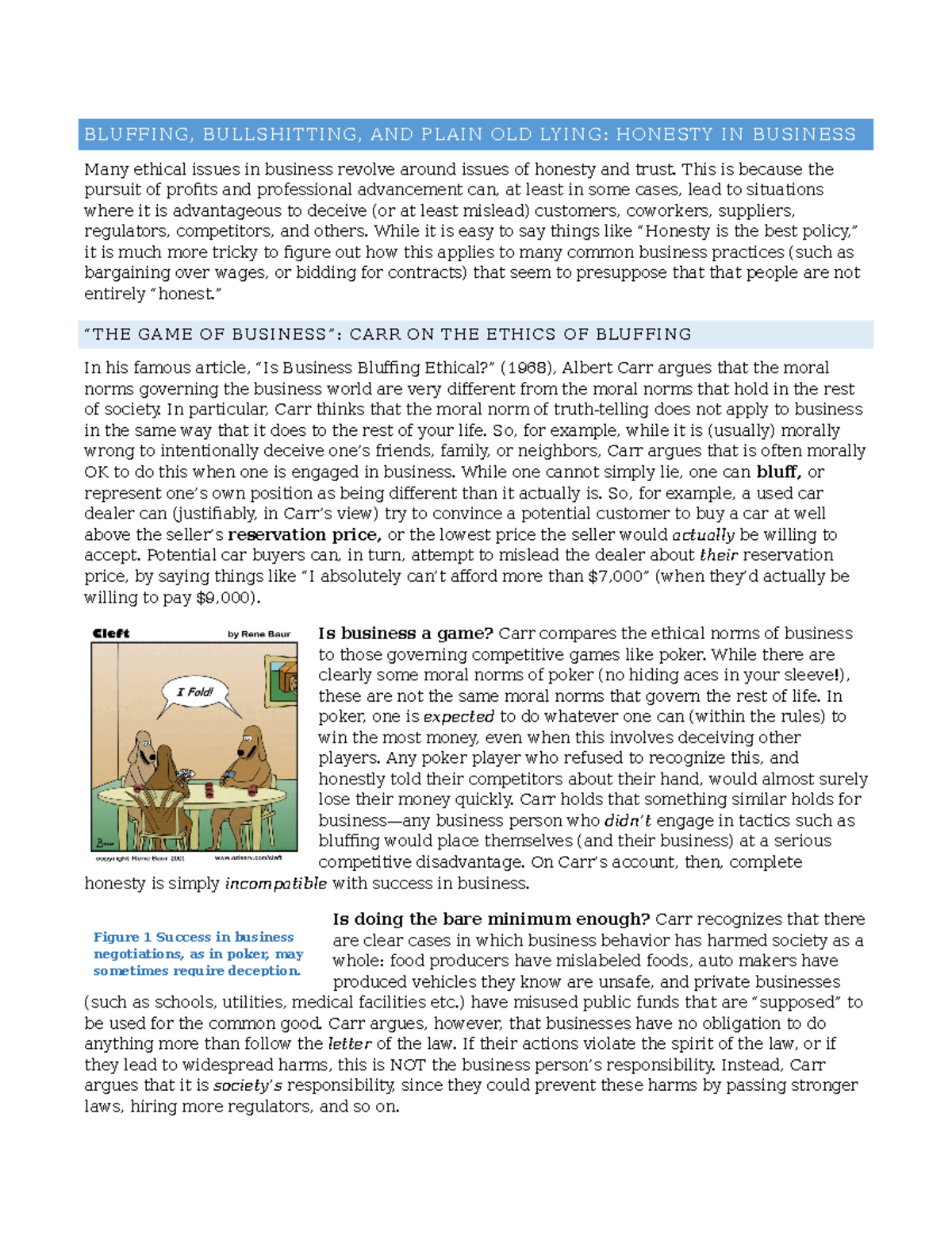 Business Ethics AC Honesty - BLUFFING, BULLSHITTING, AND PLAIN OLD ...