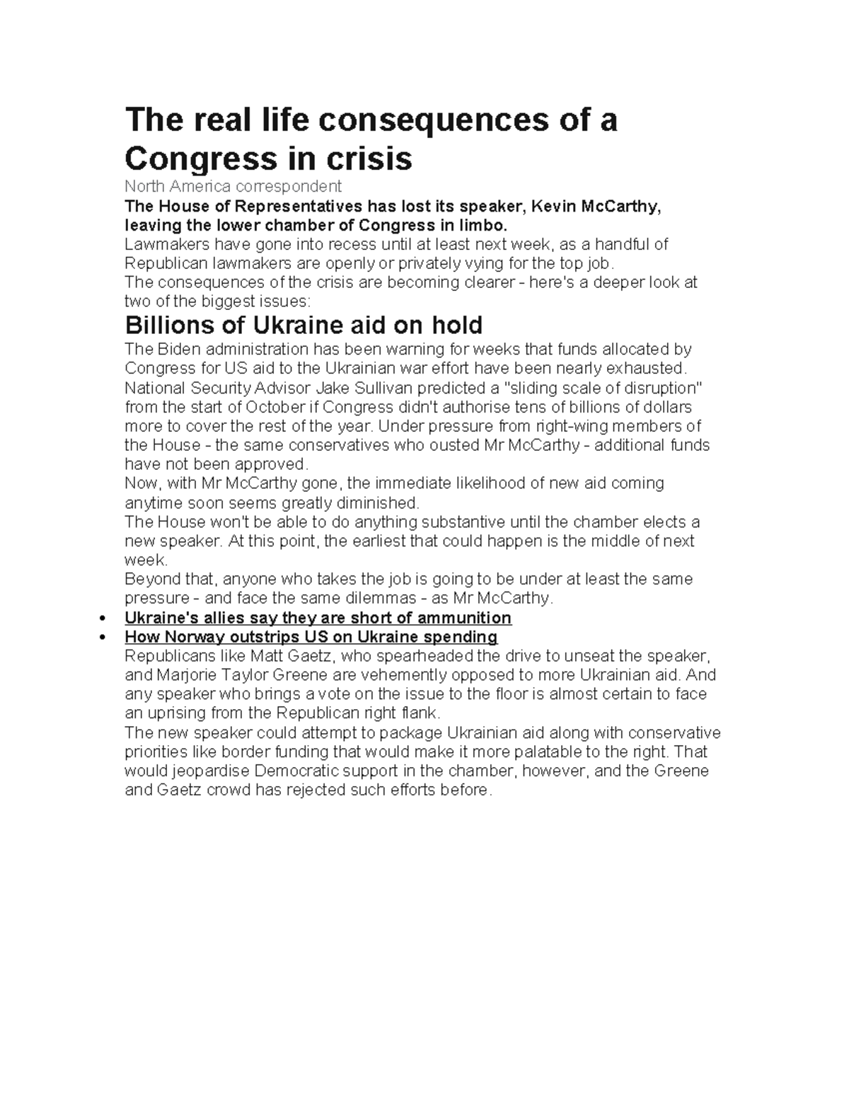 The real life consequences of a Congress in crisis - The real life ...
