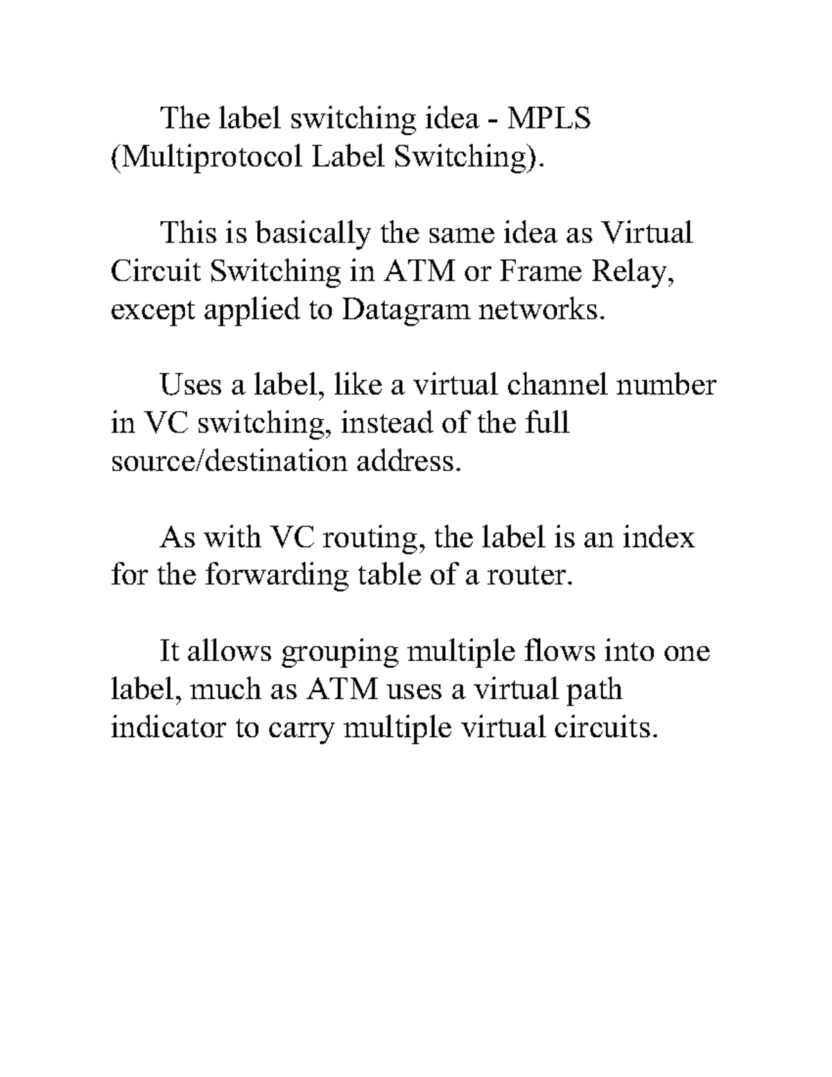 L28 - L28 - The label switching idea - MPLS (Multiprotocol Label ...