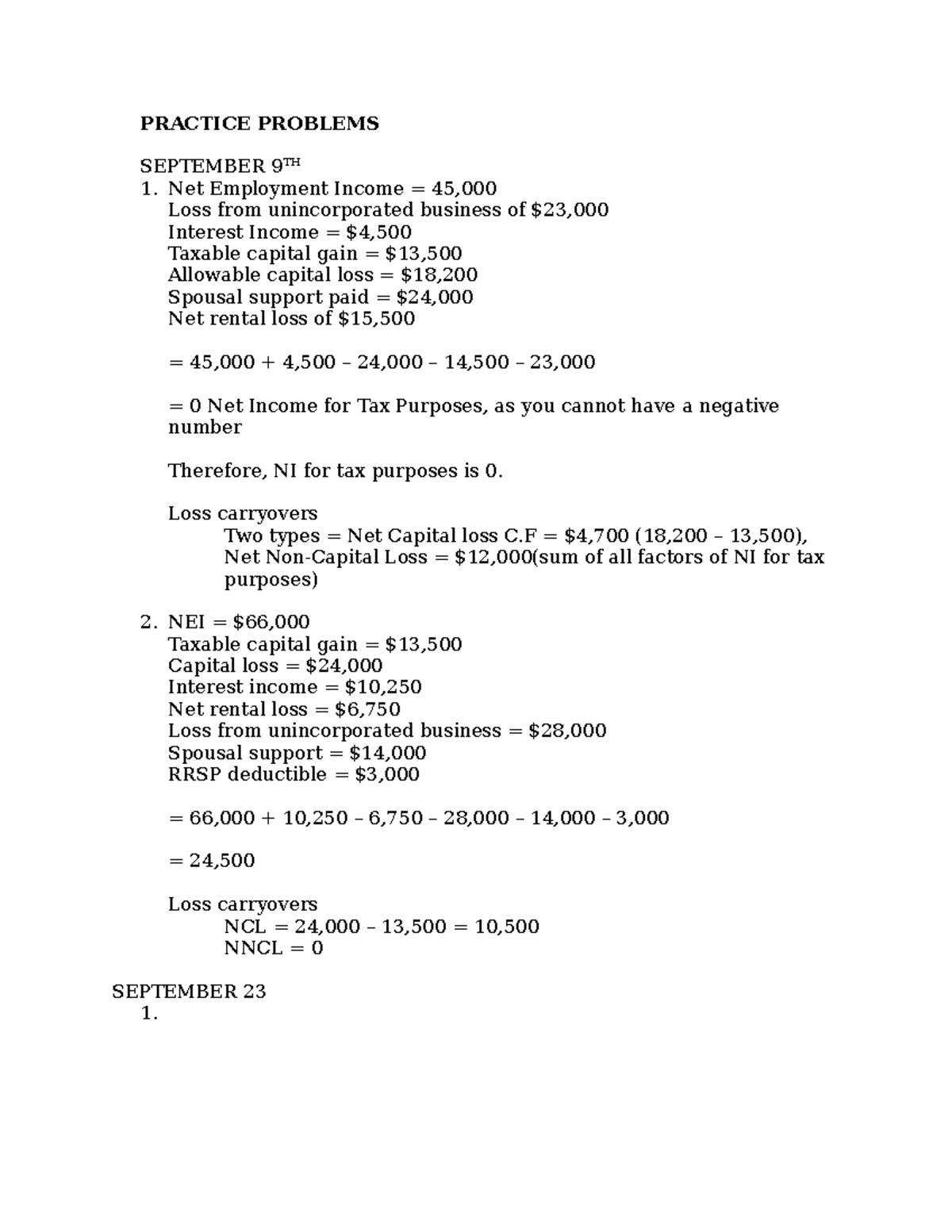 ADM 3345 ICE Sep 9 - in class handout - PRACTICE PROBLEMS SEPTEMBER 9TH ...