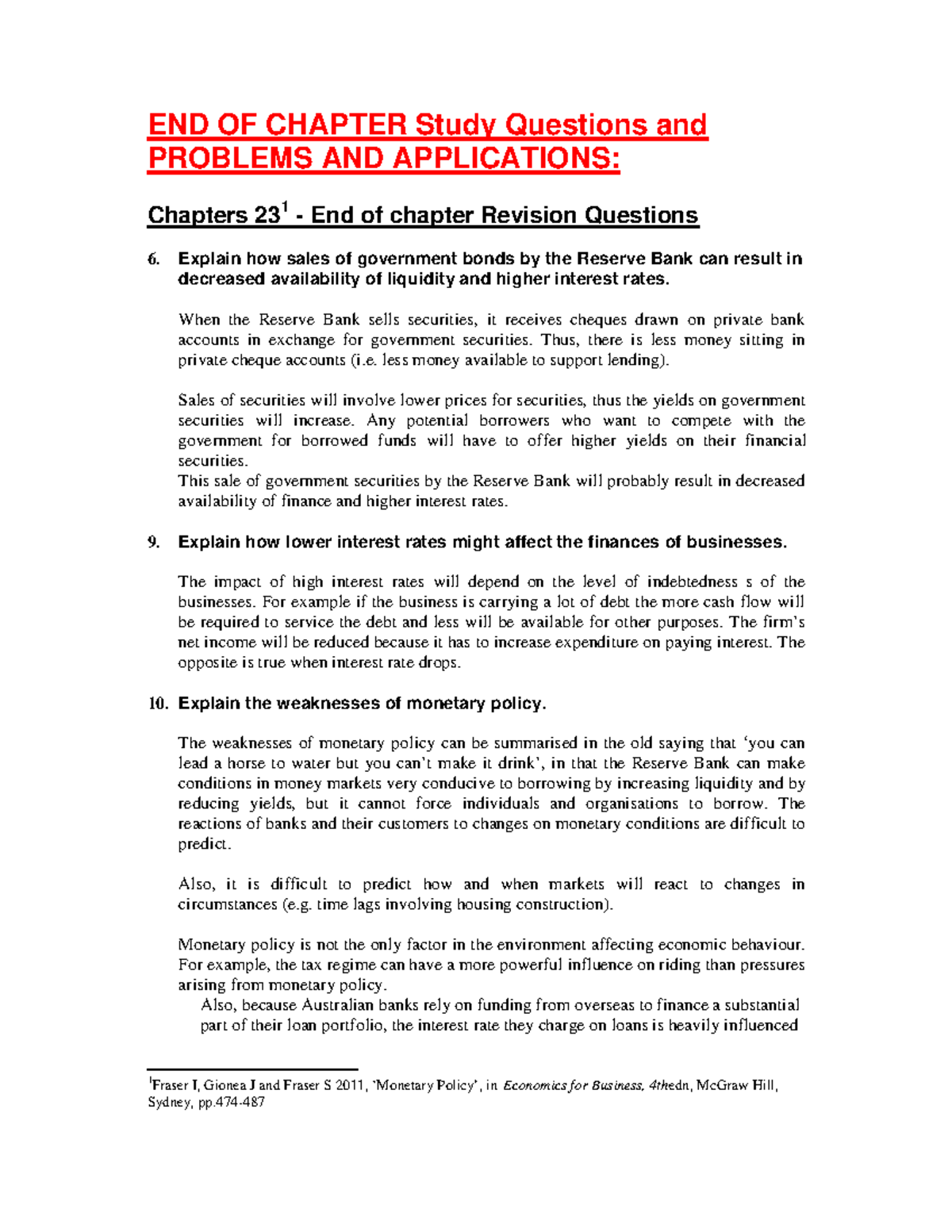 Final 5 2018, questions - END OF CHAPTER Study Questions and PROBLEMS ...