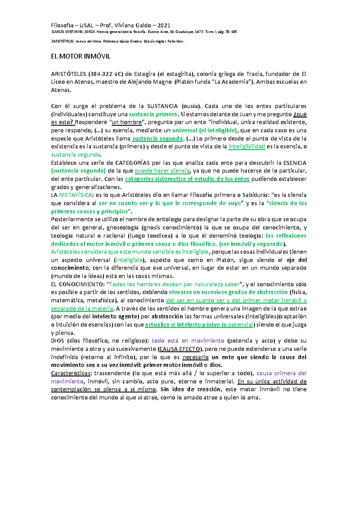 3 Unidad 2 EL Motor Inmovil - Filosofía – USAL – Prof. Viviana Galdo ...