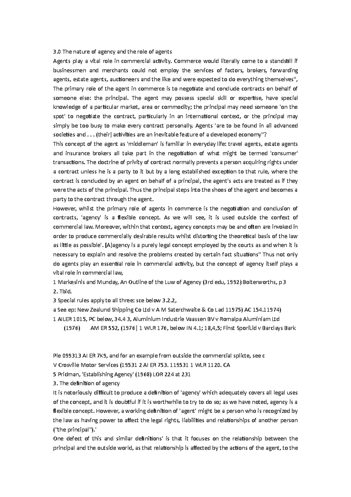 A copy of Agency note - 3 The nature of agency and the role of agents ...