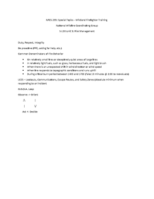 Wildland Firefighter Training S-130 Unit 4 - Resources and Organization ...