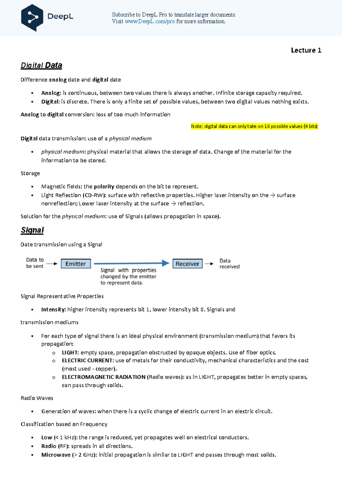 Rcomp resumos en-US - Exam material - Lecture 1 Digital Data Difference ...