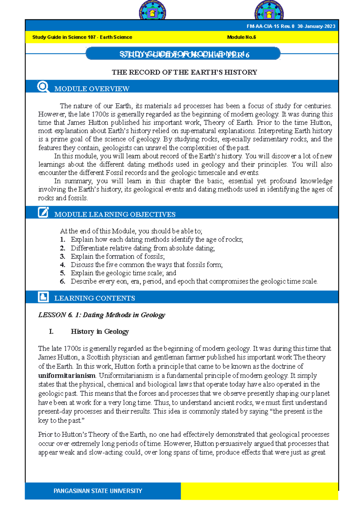Study- Guide-IN- Chapter-6-THE- Record-OF- Earth'S- History 1 - STUDY ...