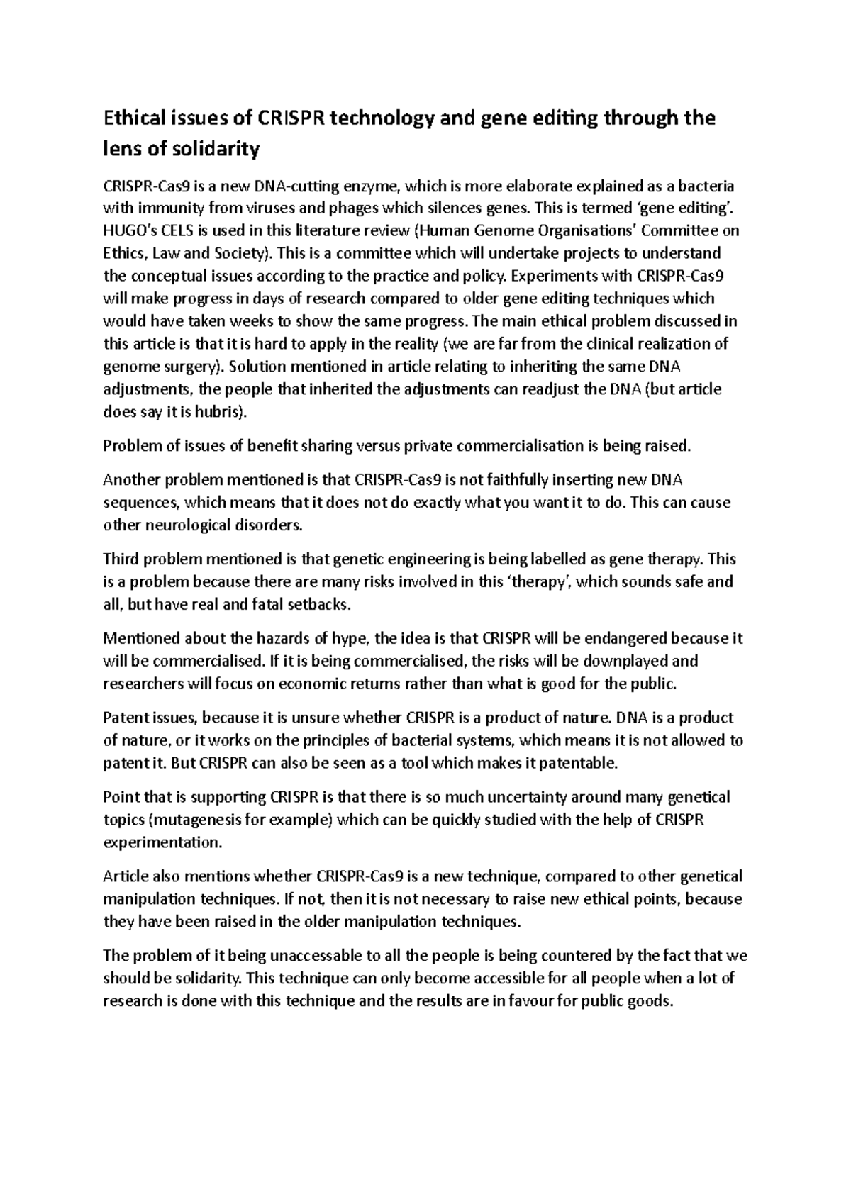 Ethics of healthcare technologies Summary articles - Ethical issues of ...