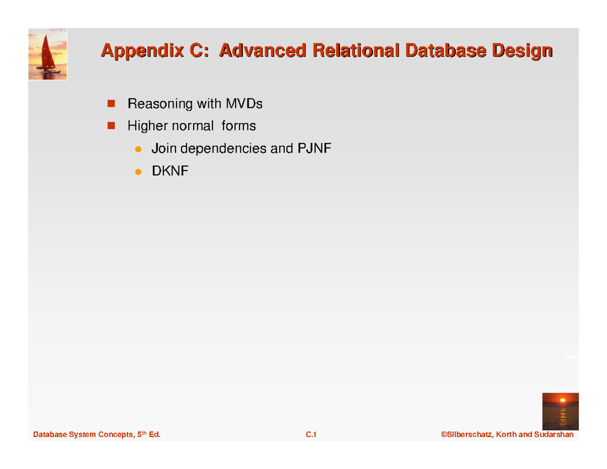 App C - Important Notes - Appendix C: Advanced Relational Database ...