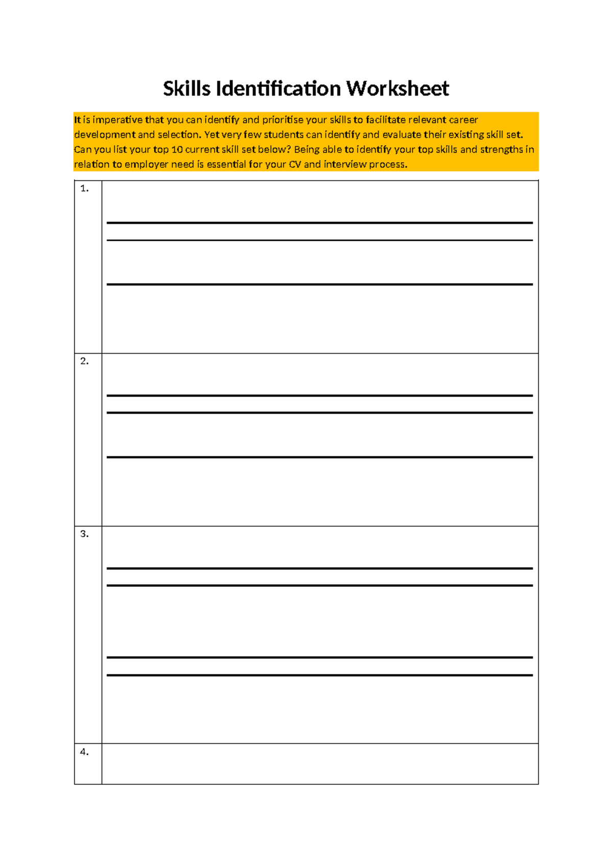 Worksheet 2 - Skills Identification - MG410 - Skills Identification ...