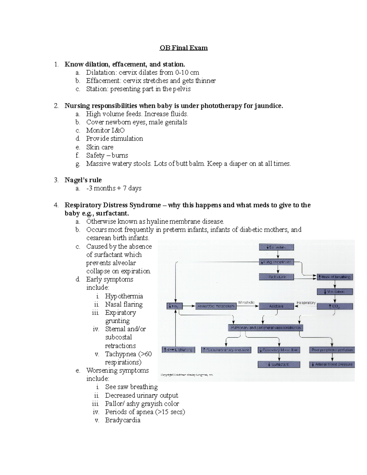 Doc10 - study guides - OB Final Exam Know dilation, effacement, and ...
