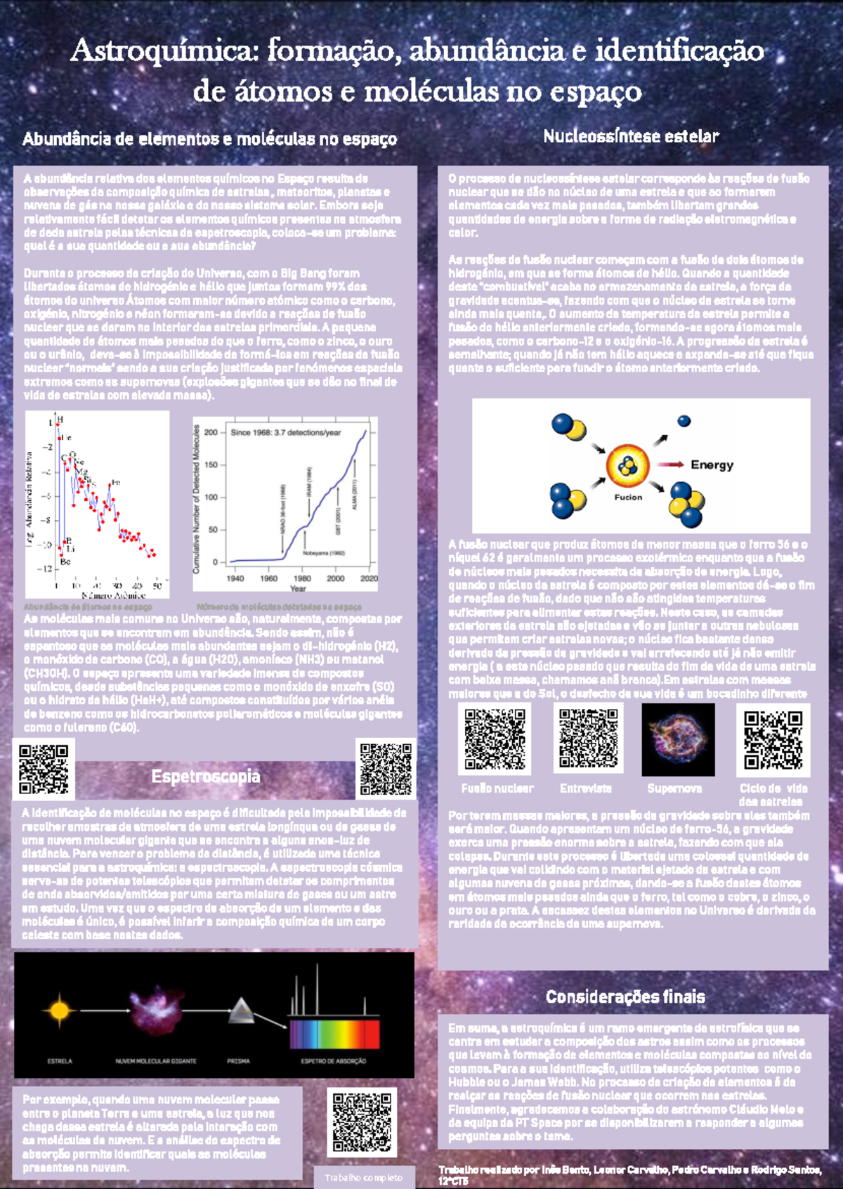 Astroquímica poster - Astroquímica: formação, abundância e ...