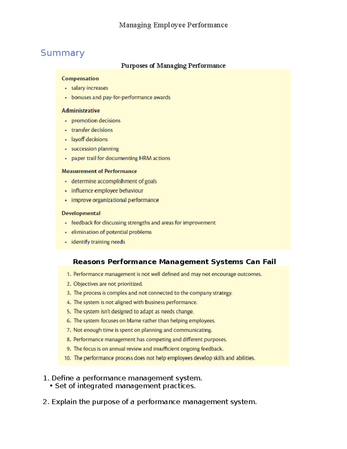HR Managing Employee Performance - Managing Employee Performance ...