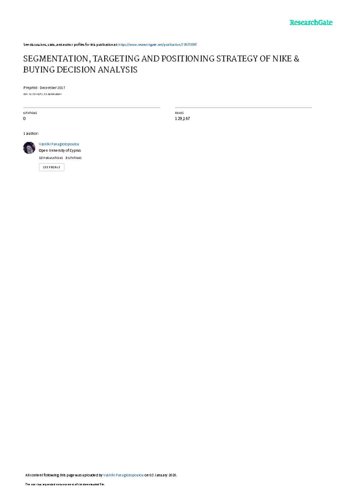 Segmentation Targeting AND Positioning S - See discussions, stats, and ...