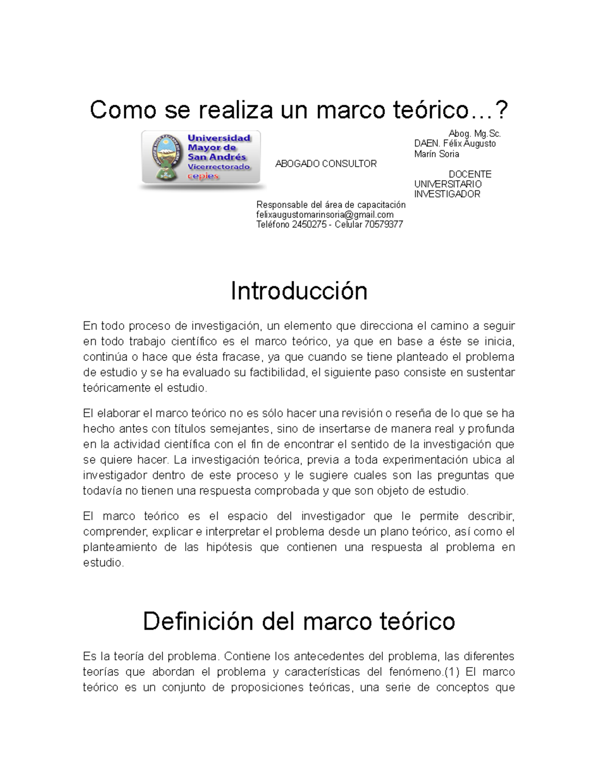CÓMO SE Realiza UN Marco Teórico - Como se realiza un marco teórico ...