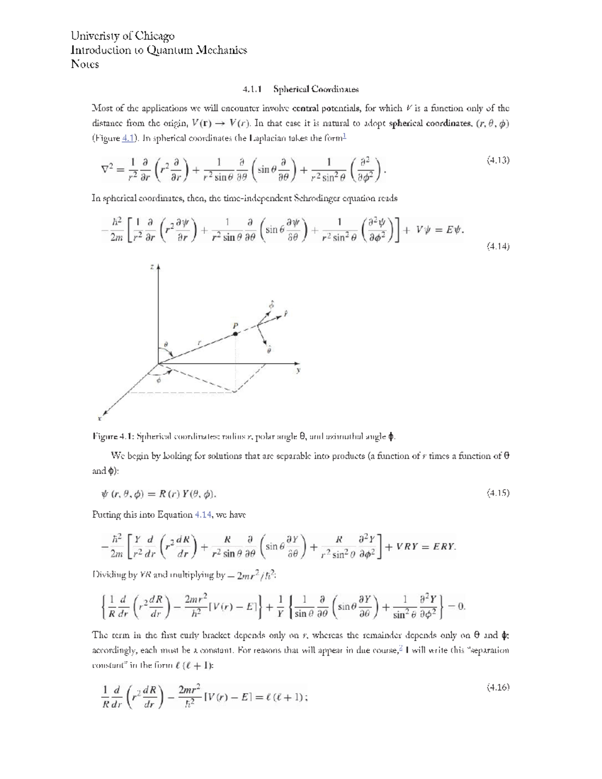 Sphereical Coordinates - PH 3410 - Studocu