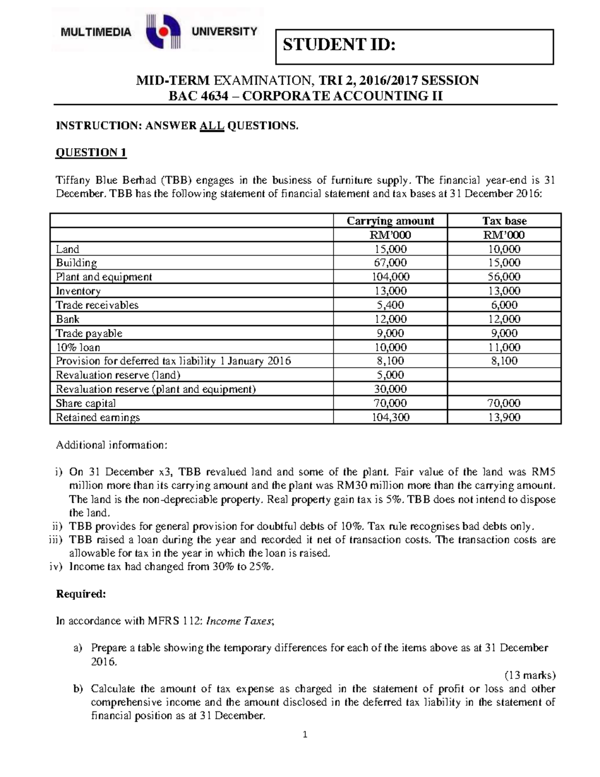 Midterm Q&A CA2 Question TRI 2, 2016 - MID-TERM EXAMINATION, TRI 2 ...