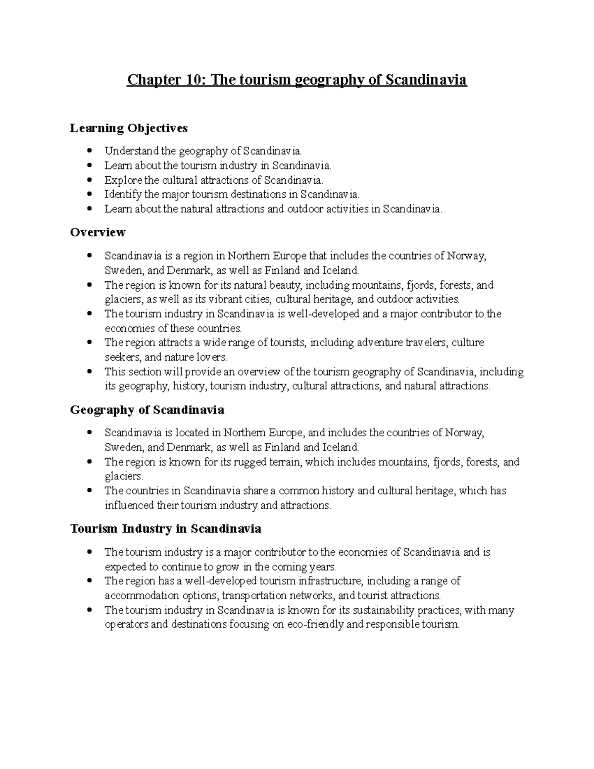 Chapter 10 - TESM - Chapter 10: The tourism geography of Scandinavia ...