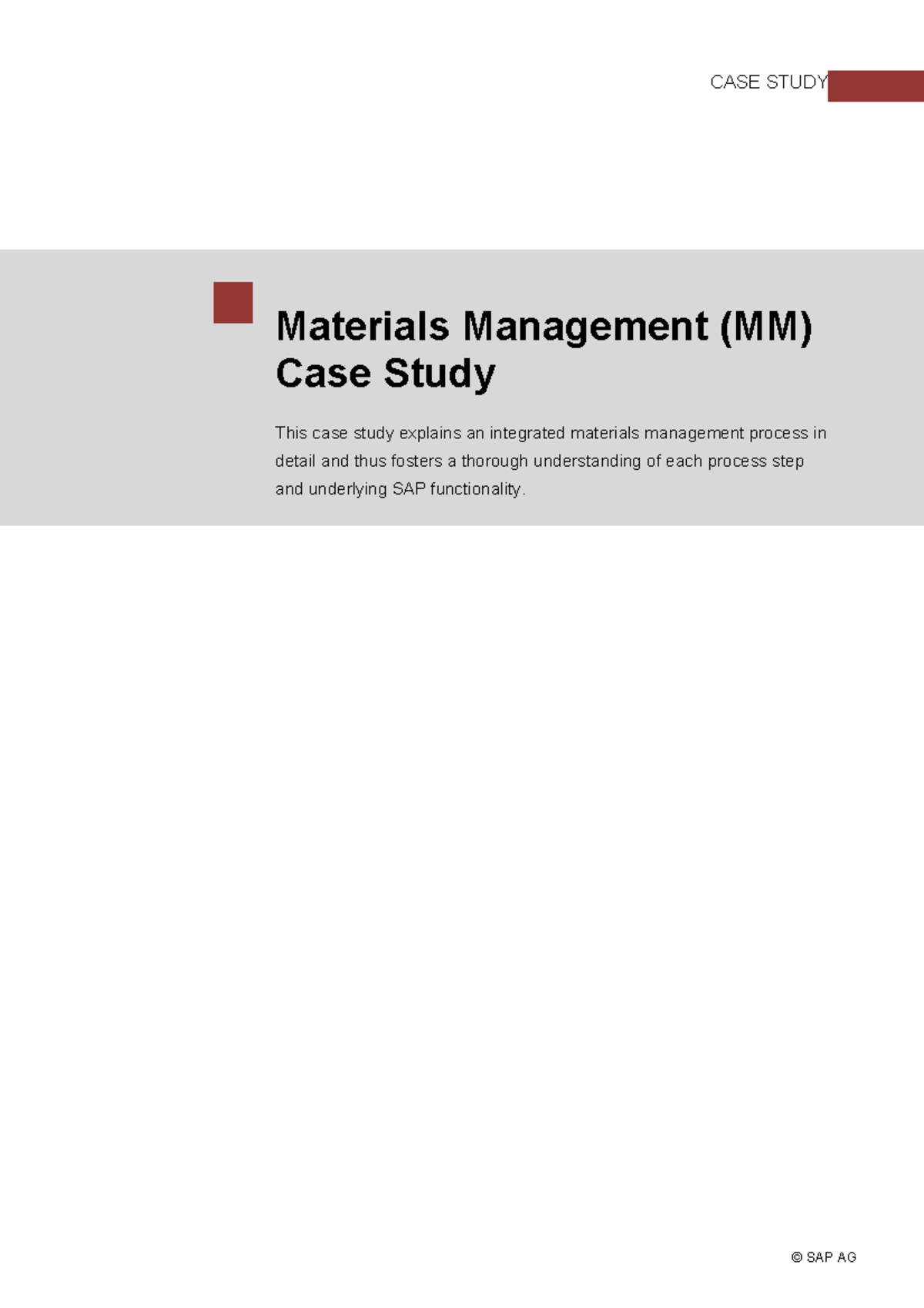 Sap-material-management-case-study compress - © SAP AG Materials Management (MM) Case Study This ...