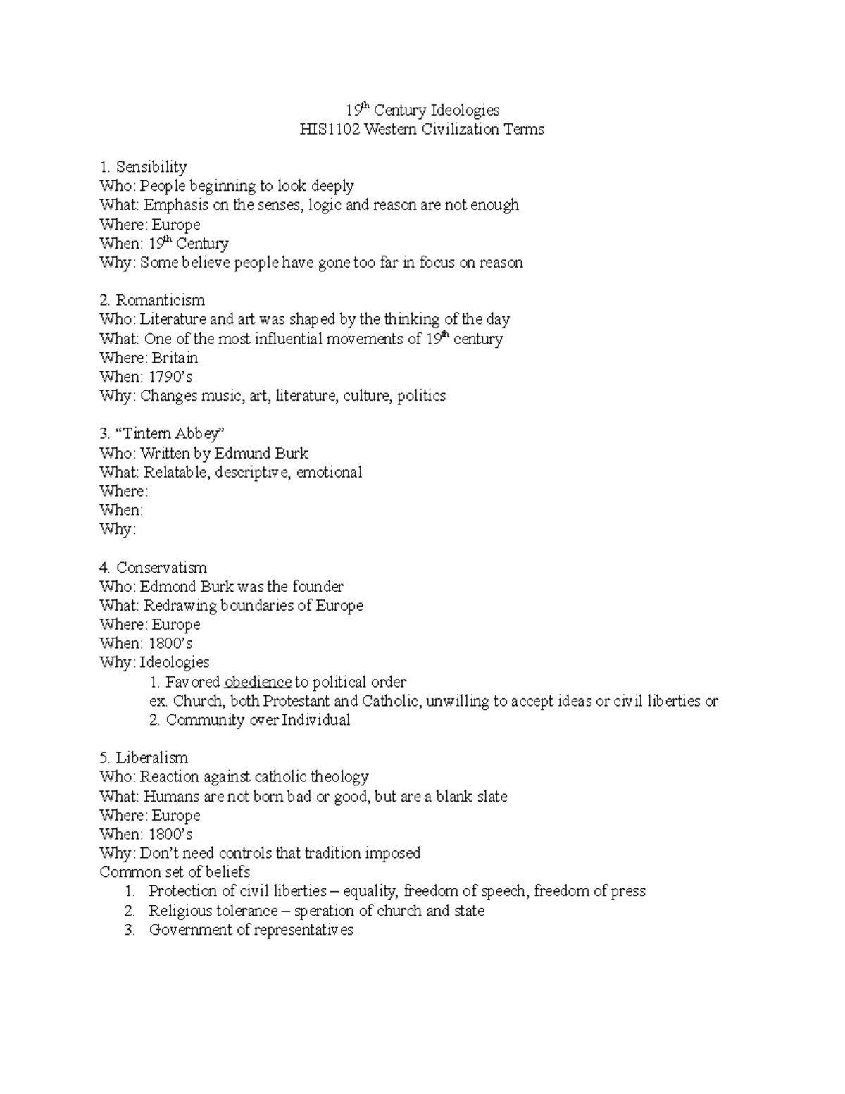 19th Century Ideologies - 19 th Century Ideologies HIS1102 Western ...