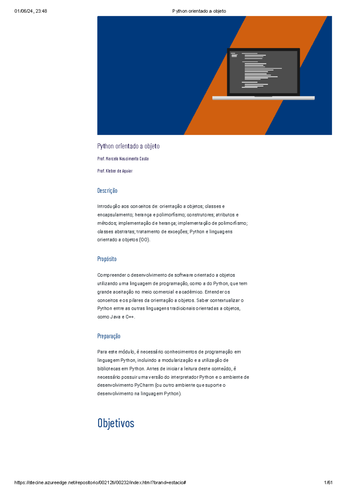 Tema 5 Python orientado a objeto - Python orientado a objeto Prof ...