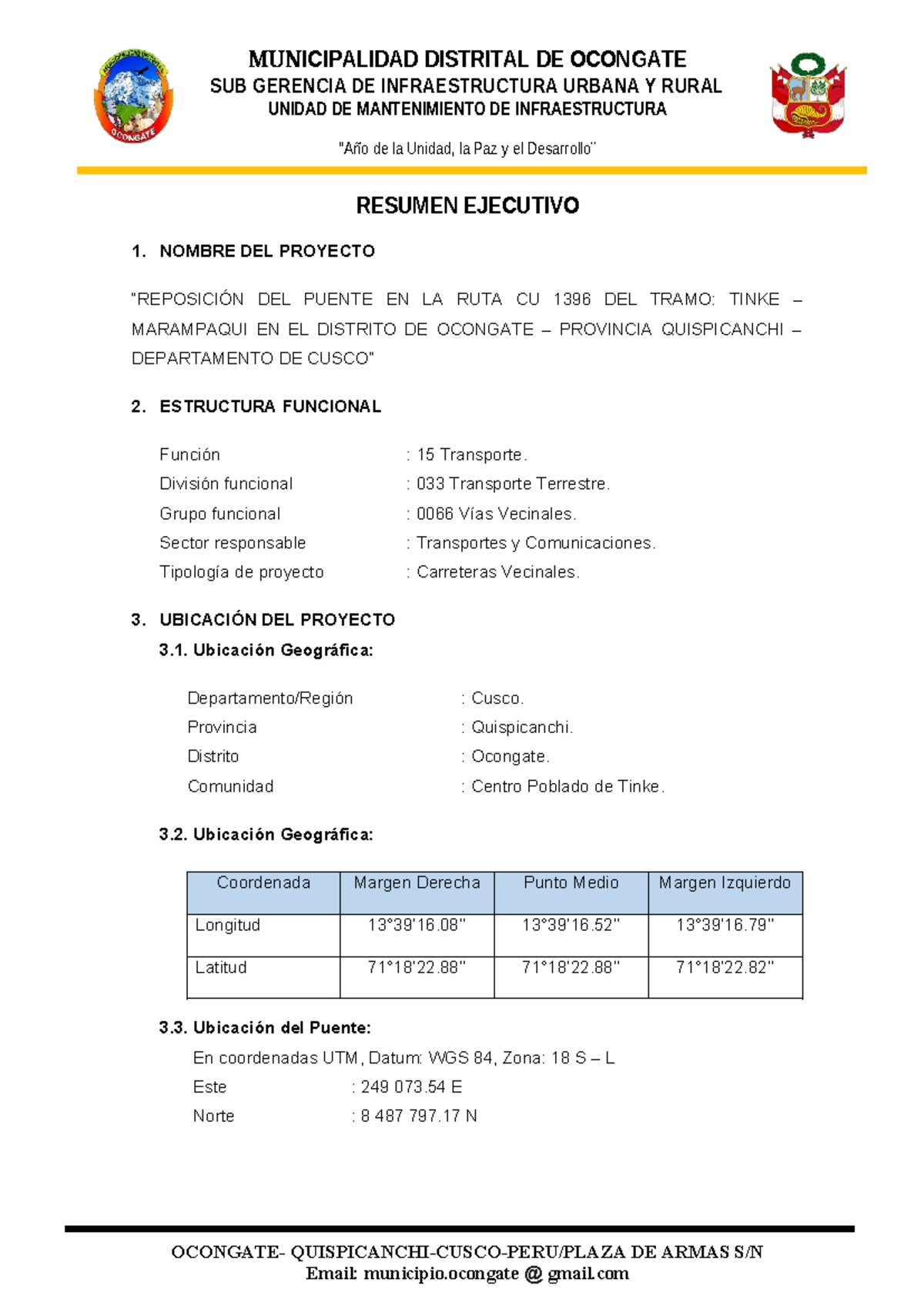 1. Ioarr Tinke- Marampaqui - MUNICIPALIDAD DISTRITAL DE OCONGATE SUB ...